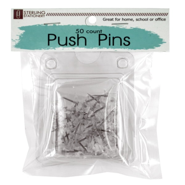 Clear Plastic Push Pins (Available in a pack of 24) - Walmart.com