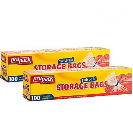 ProPack Disposable Plastic Storage Bags with Original Twist Tie, 1 ...