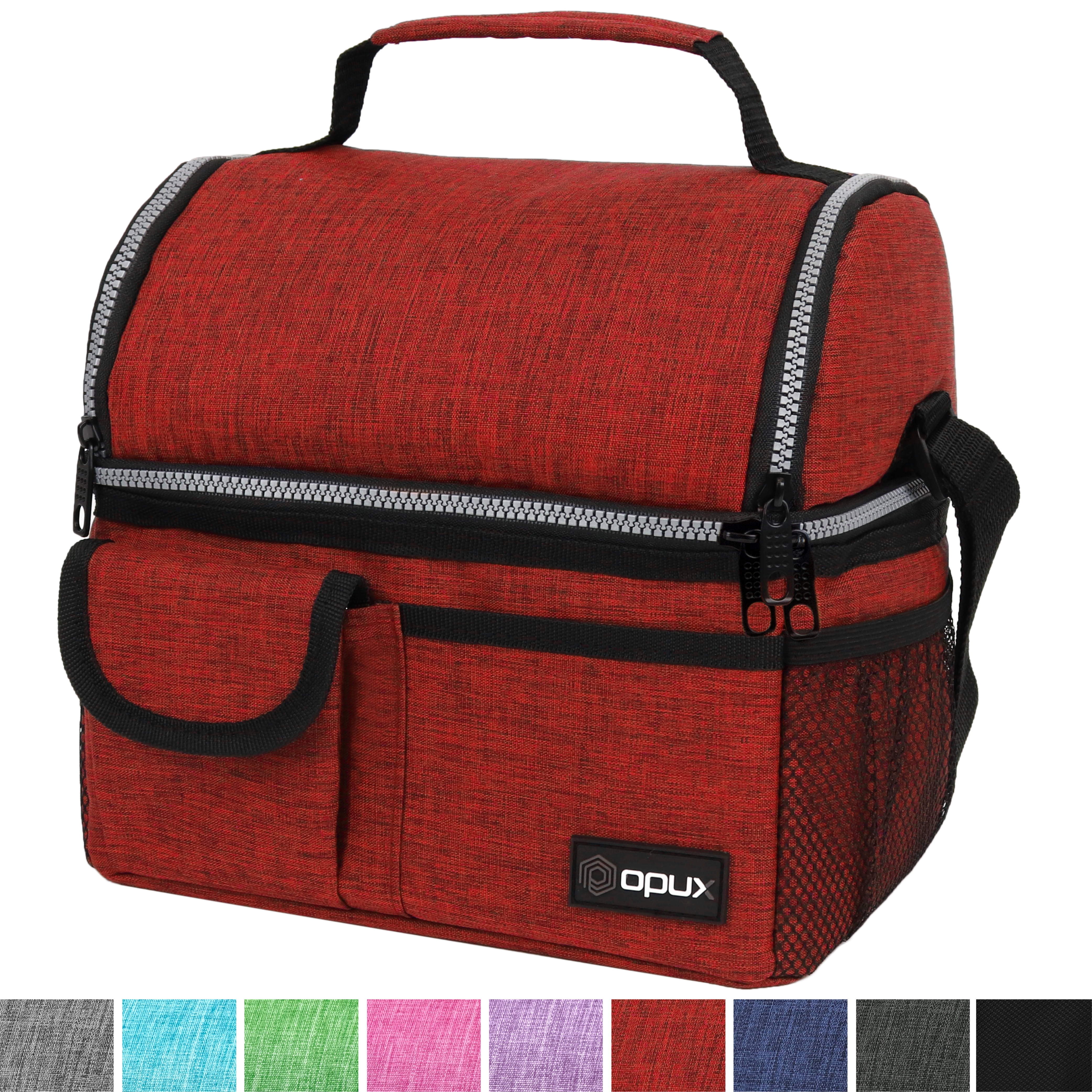 OPUX Insulated Dual Compartment Lunch Bag For Men Women Double Deck opux-insulated-dual-compartment-lunch-bag-for-men-women-double-deck