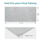 Kaboon 60x28 inch Universal Table Top, 1 inch Thick, Pack 1, White Rock ...