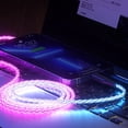 Braided USBC 66W Chargers Cable with LED Effects, 1m Cord for ...