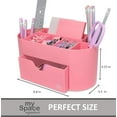 Pink Acrylic Desk Organizer Pen Holder for Office Supplies and Desktop ...