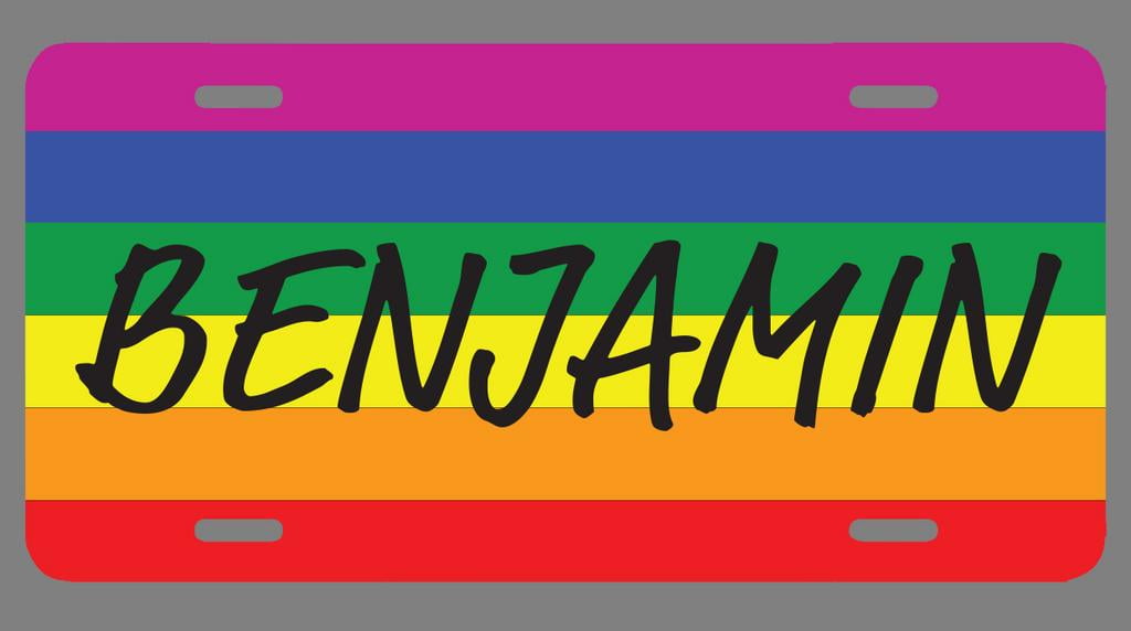 Benjamin Name Pride Flag Style License Plate Tag Vanity Novelty Metal ...