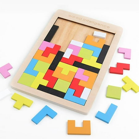 Fong Wooden Blocks Puzzle Brain Teasers Toy Tangram Jigsaw Intelligence ...