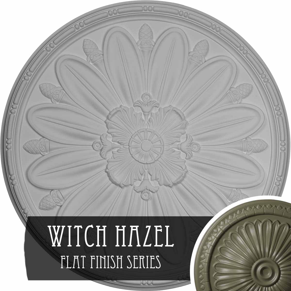 40"OD x 1 7/8"P Delfina Ceiling Medallion, Hand-Painted Witch Hazel ...