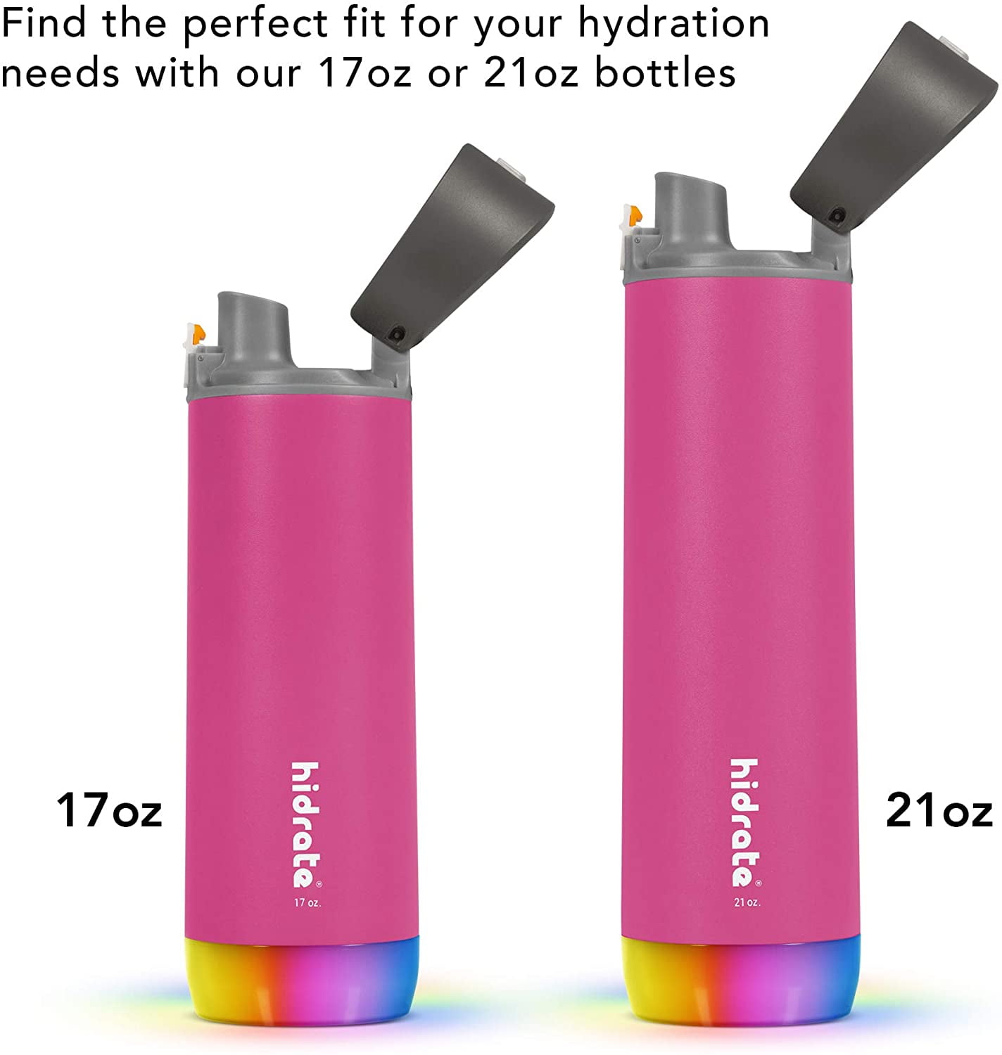 Buy Hidrate Spark Steel Smart Water Bottle, Tracks Water Intake & Glows ...