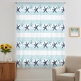 Blue Teal Starfish Coastal Sheer Curtains 63 Inch Length for Bedroom ...