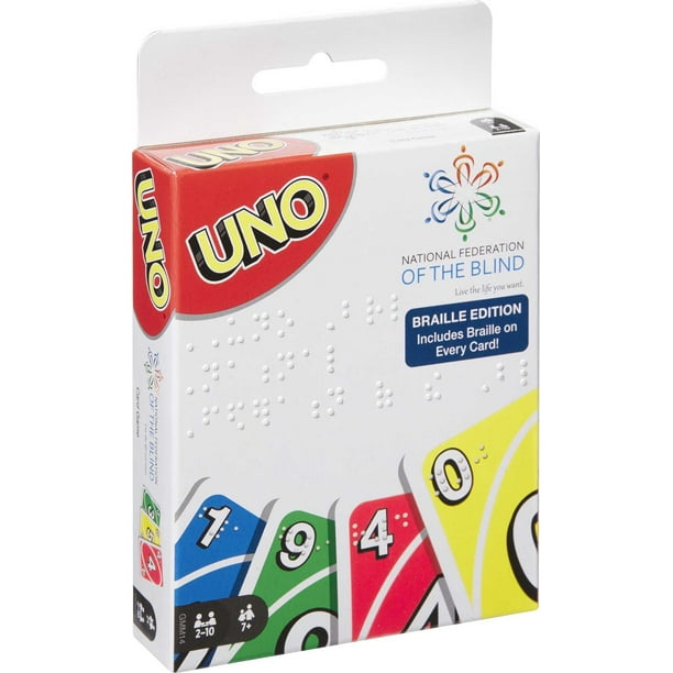 UNO Braille Card Game for Kids & Adults with Cards Designed for Blind ...