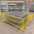 2 Pack 6.5FT Interlocking Steel Barricade, Adjustable Base Crowd ...