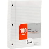 Filler Paper 600 Sheets (6pks of 100) - Wide Ruled (8n x 10in) - 3 Hole ...
