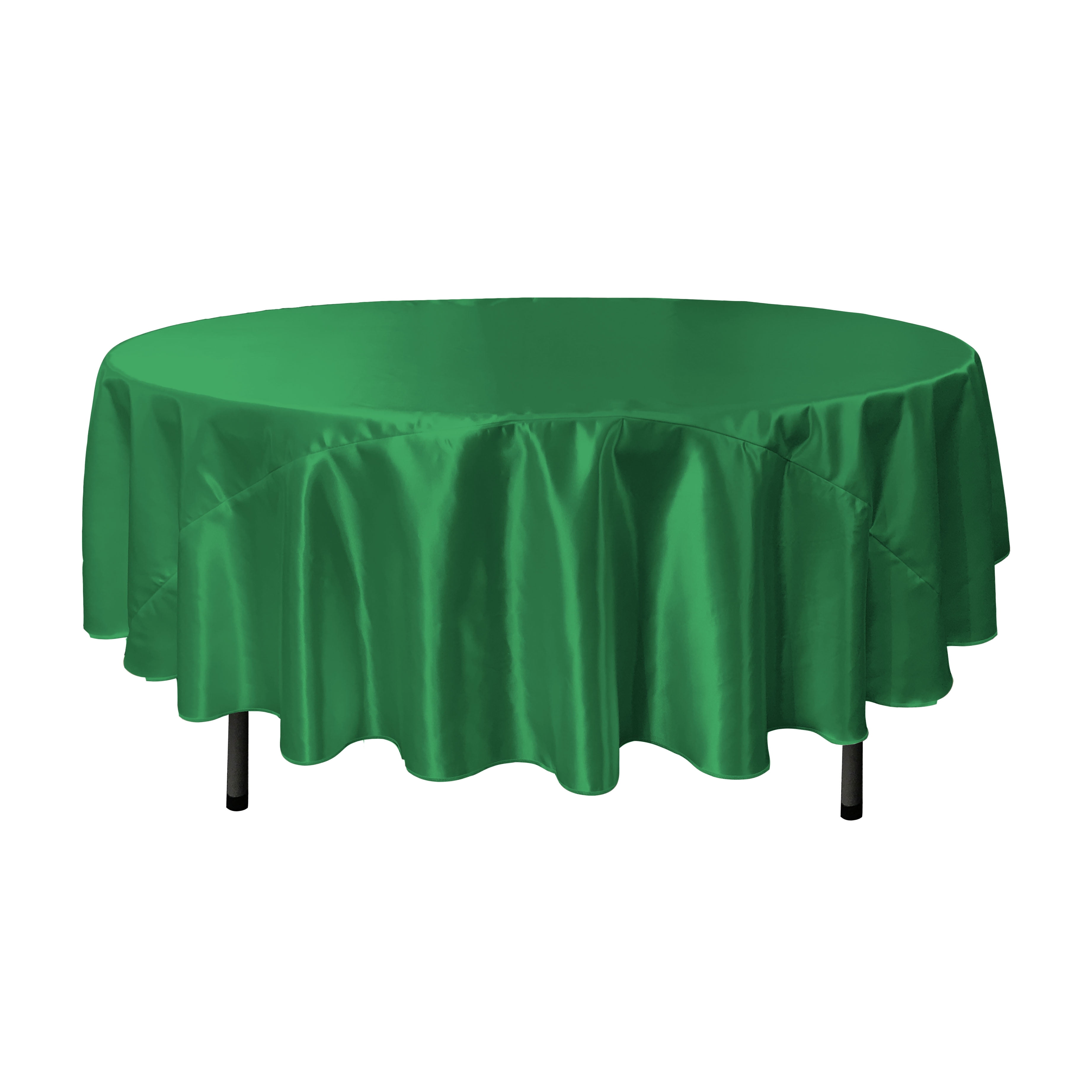 LA Linen Bridal Satin Round Tablecloth 90-Inch, Green Kelly - Walmart.com