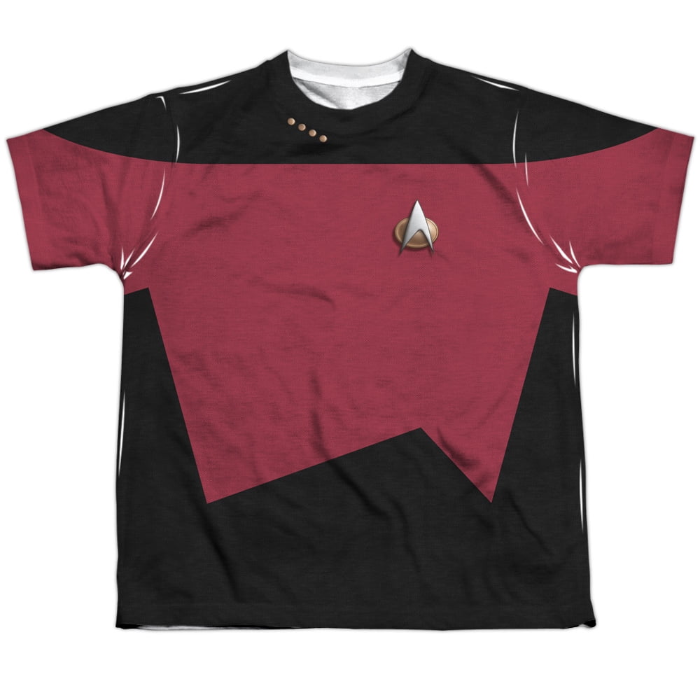 Star Trek - Tng Command Uniform - Youth Short Sleeve Shirt - Medium ...