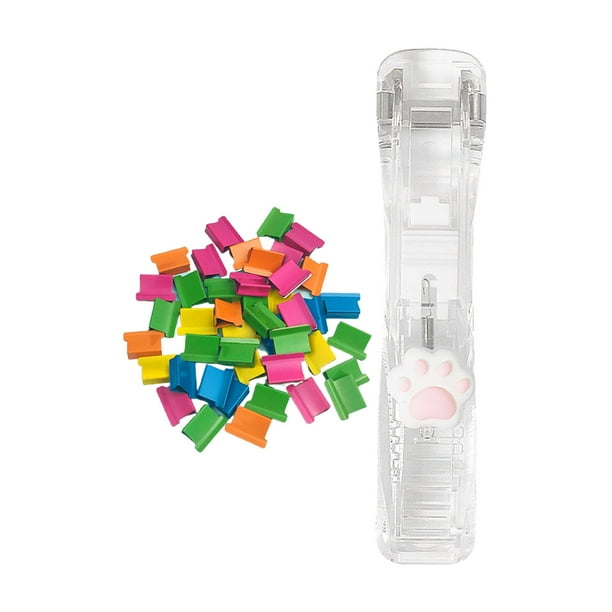 Reusable Mini Push Stapler Desk Accessories Supplies Fixing Stationery ...