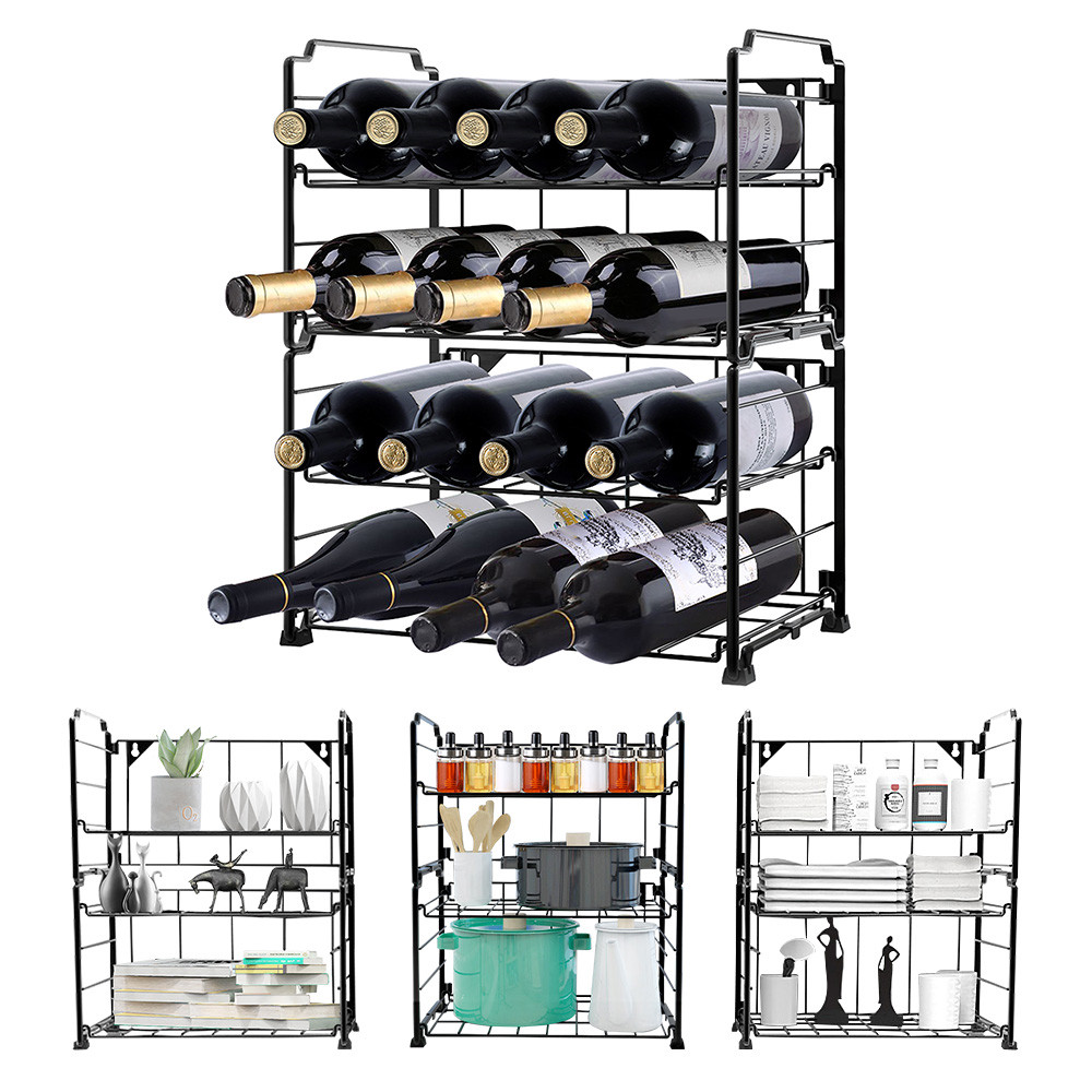 Bextsrack Wine Rack Water Bottle Organizer Adjustable Can Storage, 2 ...