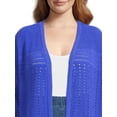 Terra And Sky Womens Plus Open Front Chenille Cardigan Sweater Midweight