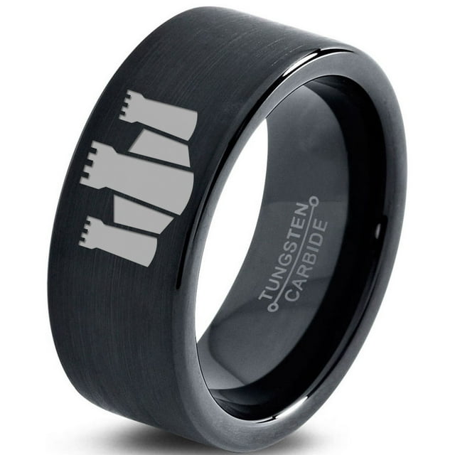 Tungsten Middle Ages Castle Fortress Band Ring 9mm Men Women Comfort ...