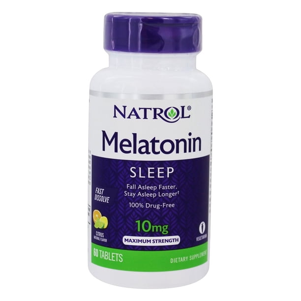 Natrol - Melatonin Sleep Fast Dissolve Strawberry 10 mg. - 60 Tablets ...