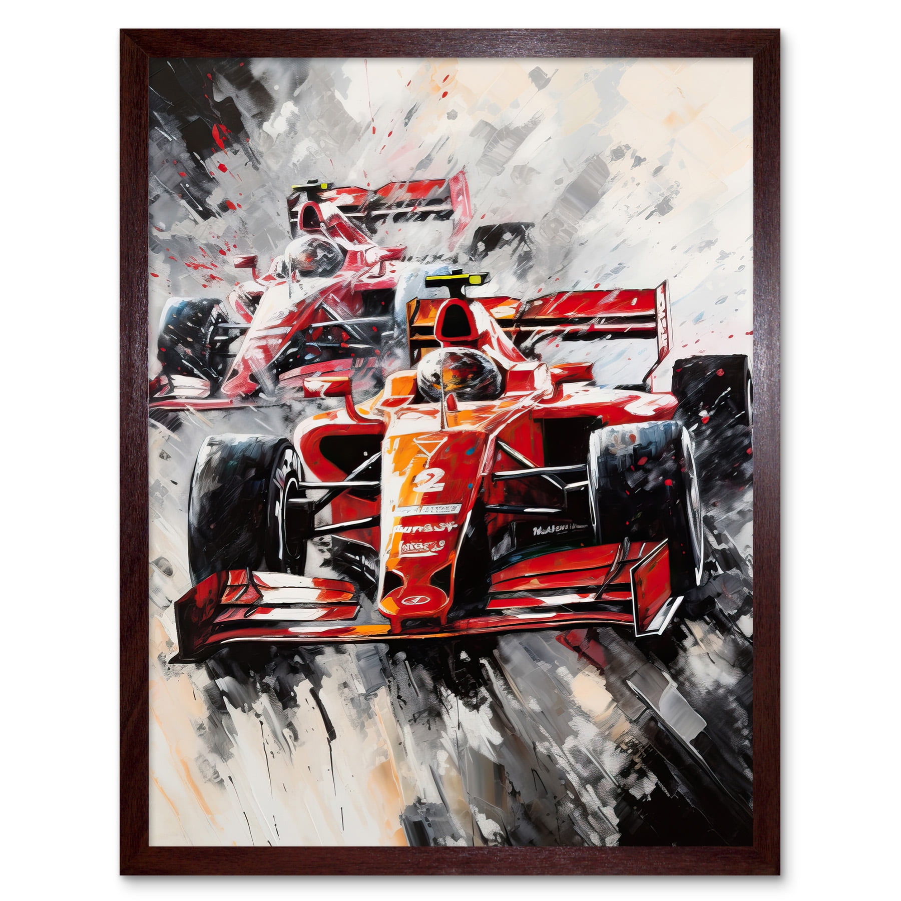 Grand Prix Track Circuit Cars Racing Paint Splat Art Print Framed ...