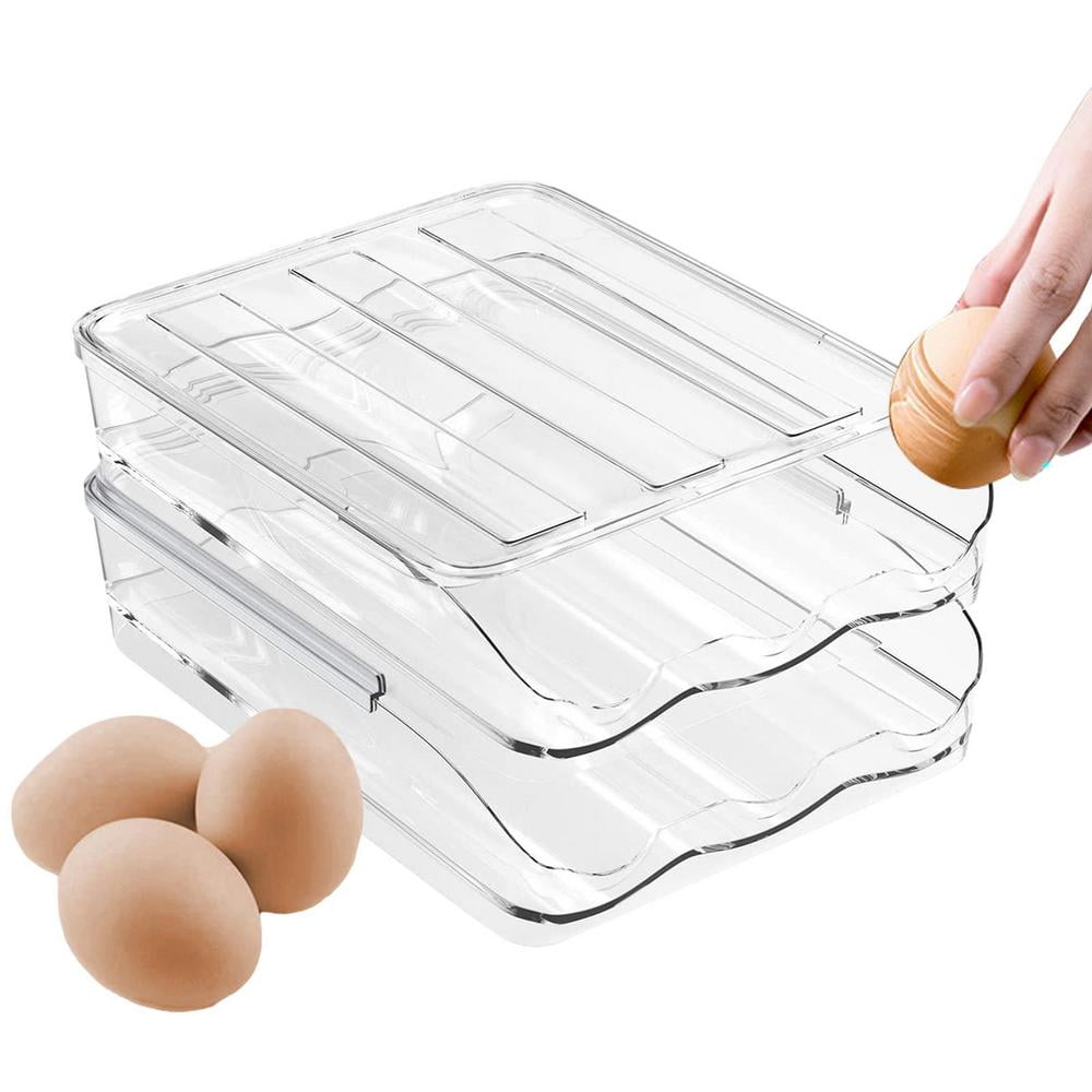 Tohuu Egg Container Auto Rolling Stackable Egg Storage Container Egg ...