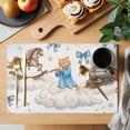 Cartoon Cute Cat Placemats Set of 8 Blue Bow Knot Train Cloud Star ...