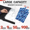 900 Cards Trading Card Binder, 9 Pocket Zipper Album with 50 Removeable ...