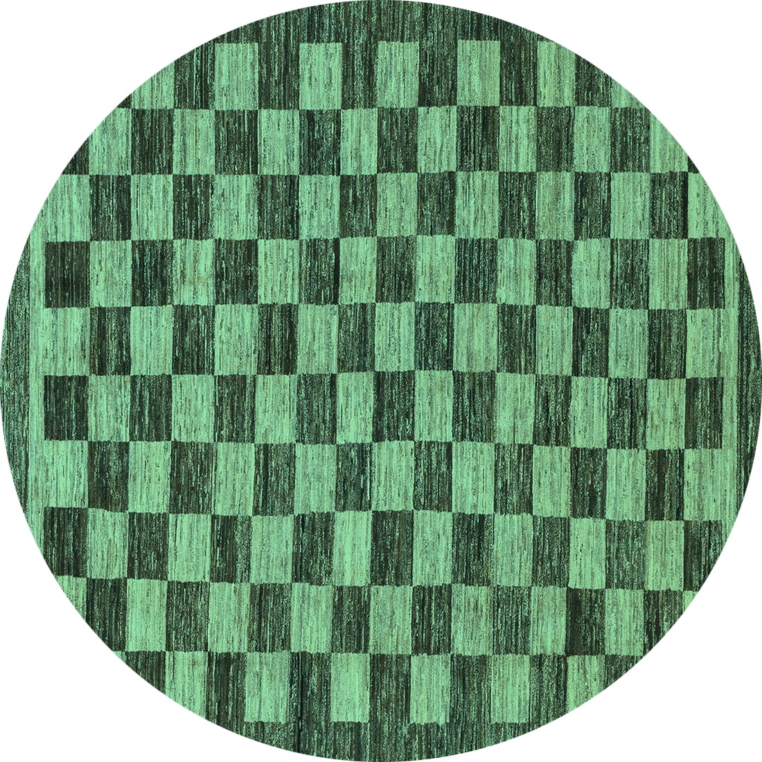 Ahgly Company Indoor Round Checkered Turquoise Blue Modern Area Rugs, 8 ...