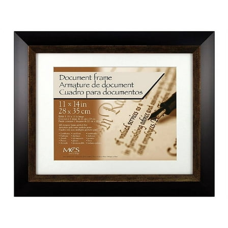 DAX Two-Tone Document Frame, Wood, 8.5 x 11, Black with Gold Leaf Trim ...