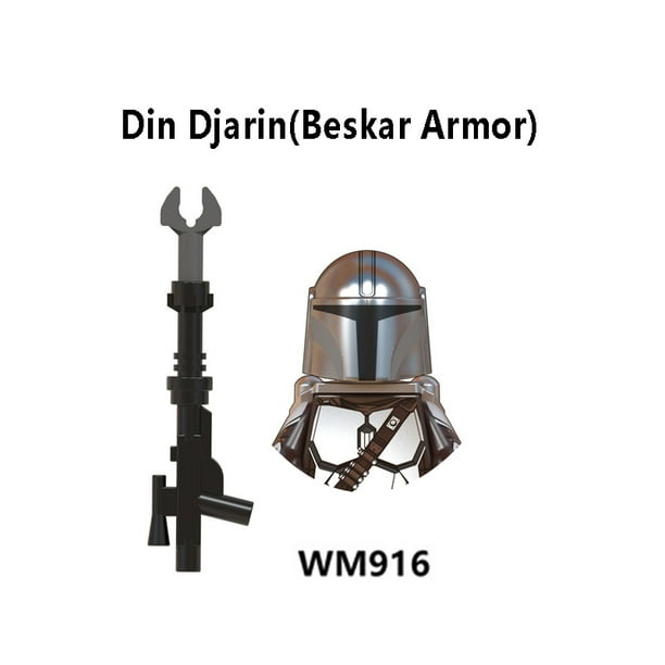 Bloques de construcción de armadura Beskar para niños, figuras de bloques de construcción de ...