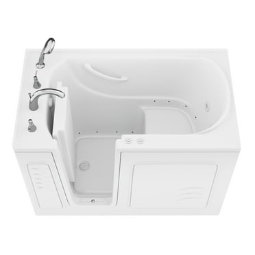 MediTub 30x60 Free Standing Walk-In Tub, Right Drain, White Whirlpool ...