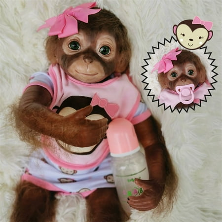20 Inch Silicone Reborn Baby Monkey Girls Boys Handmade Reborn Monkey ...