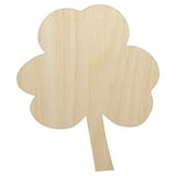 Three Leaf Clover Solid Wood Shape Unfinished Piece Cutout Craft DIY ...