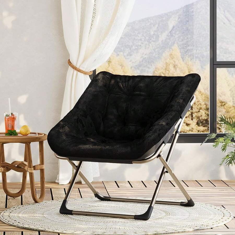 Click here for Nobrand Dragonpad Faux Fur Folding Saucer Chair Lo... prices