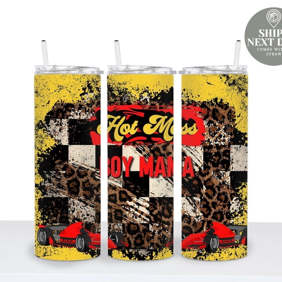 [NO STRAW] Hot Mess Mama Tumbler, Boy Mom Tumbler, Hot Mess Boy Mama ...