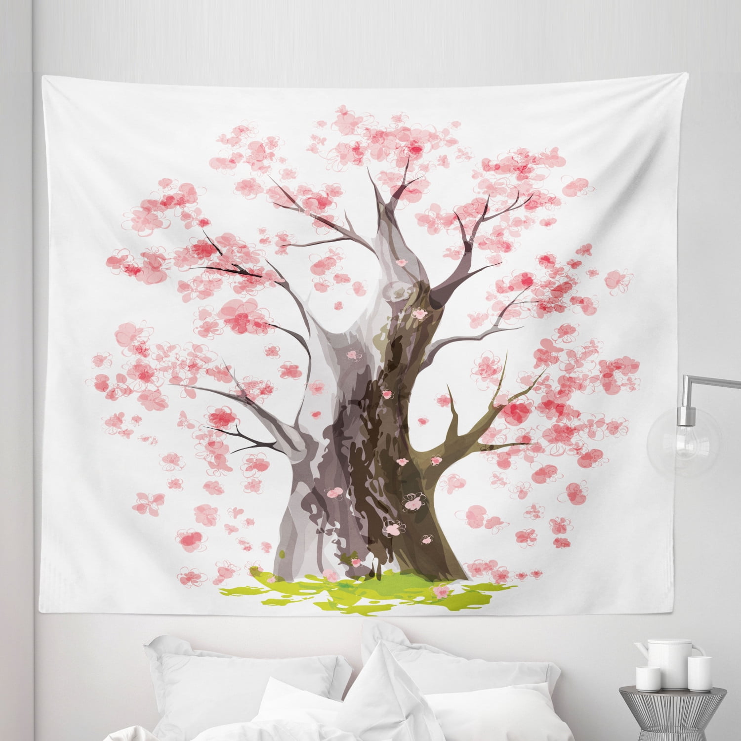 Tree Tapestry, Big Sakura Tree in Full Blossom Seasonal Far Eastern ...