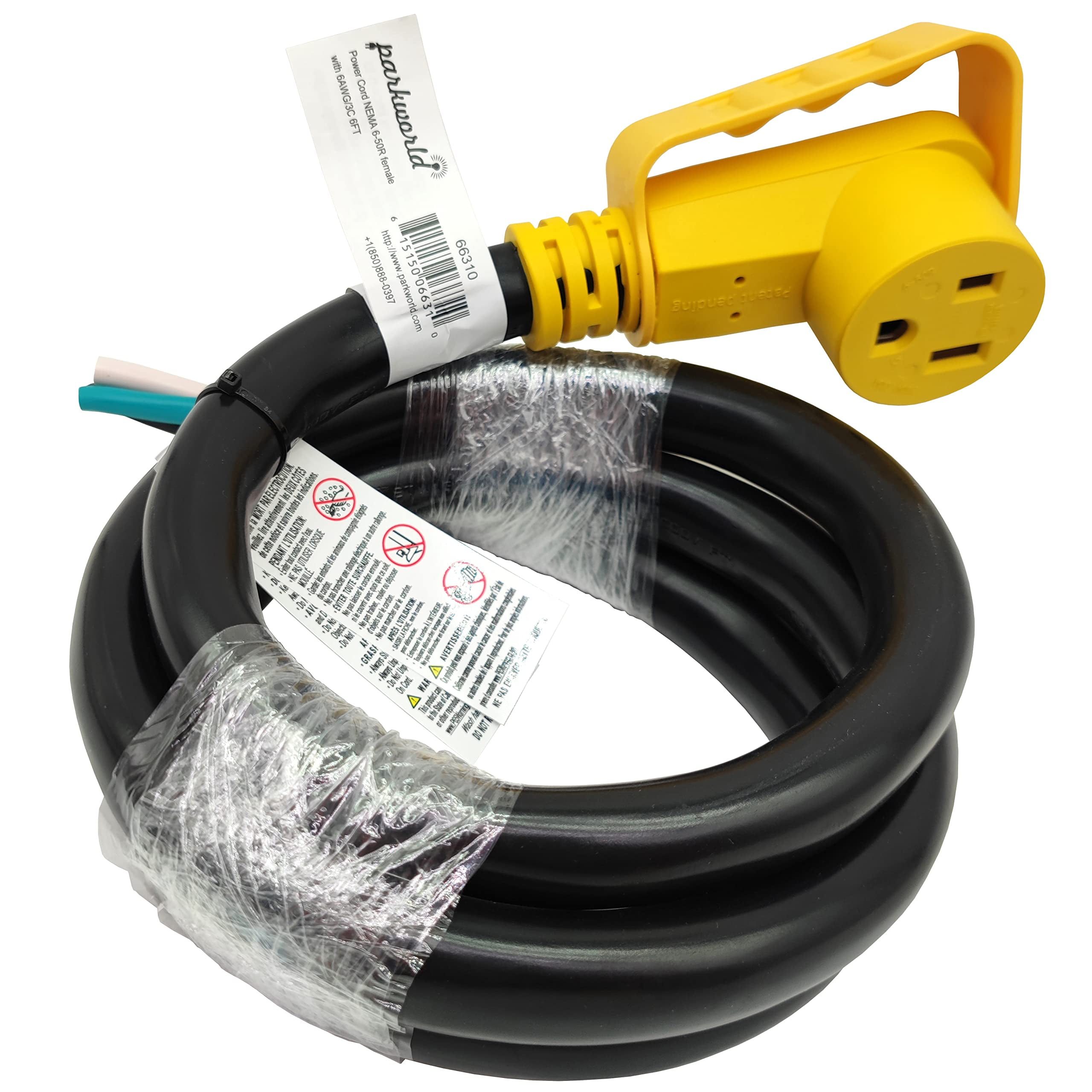 Parkworld 66310 NEMA 6-50 Female Lighted Outlet with Handle Power Cord ...