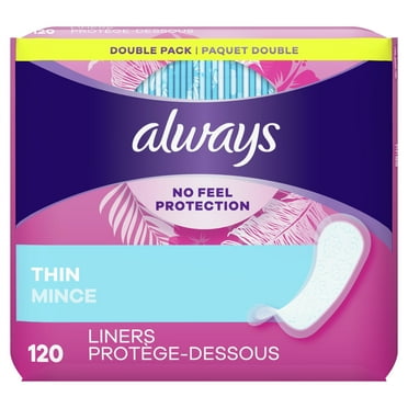 Always Thin Pantiliners, Regular 60 ea (Pack of 2) - Walmart.com