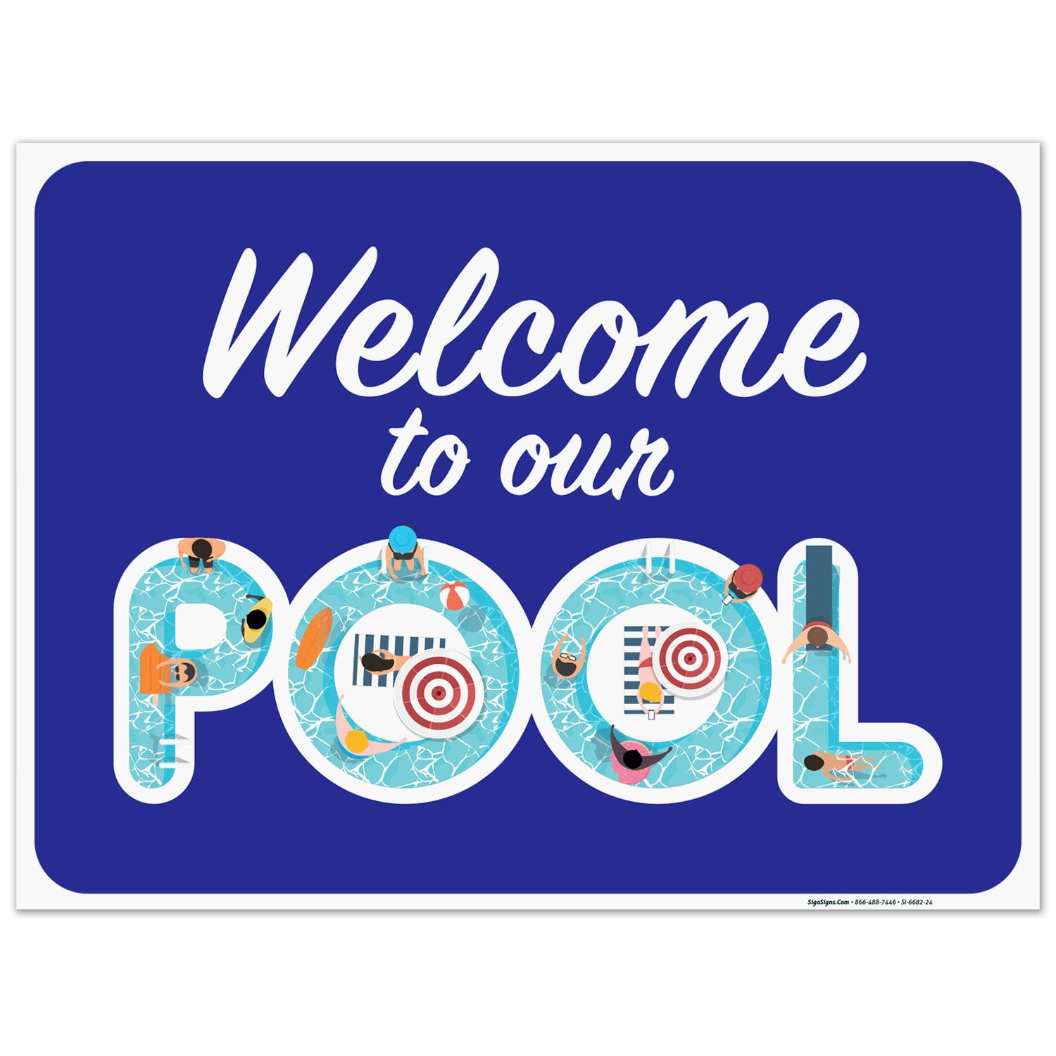 Welcome To Our Pool Sign, Pool Sign, 10x10 Vinyl Sticker - Walmart.com