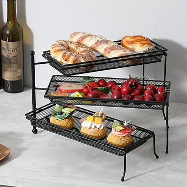 Gibson Elite Gracious Dining 3 Tier Rectangular Serving Platter Cake ...