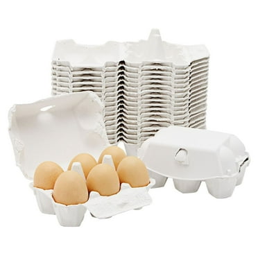 KOHAND 50 Pack Half Dozen Egg Carton, 6 Count Paper Pulp Egg Cartons ...