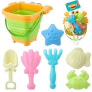 Glittery Plastic Beach Pails with Shovels 7 inches for Kids Sand Castle ...