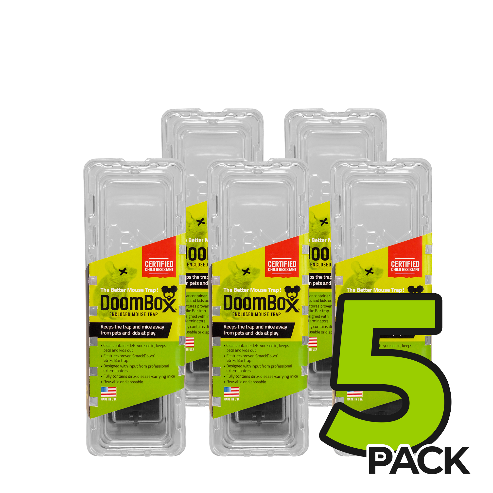 DoomBox Enclosed Mouse Trap | Household Supplies | Safe for Kids & Pets ...