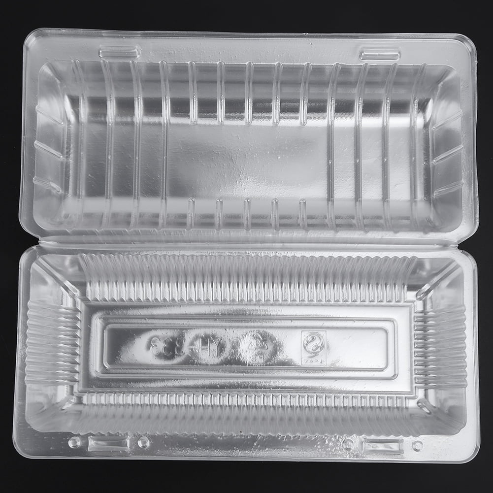 Zaqw 25 PCS Disposable Plastic Hinged Loaf Container Food Fruit Storage ...