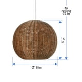 Kouboo Wicker Ball Pendant Lamp, Palau Continuous Weave Wicker Ball ...