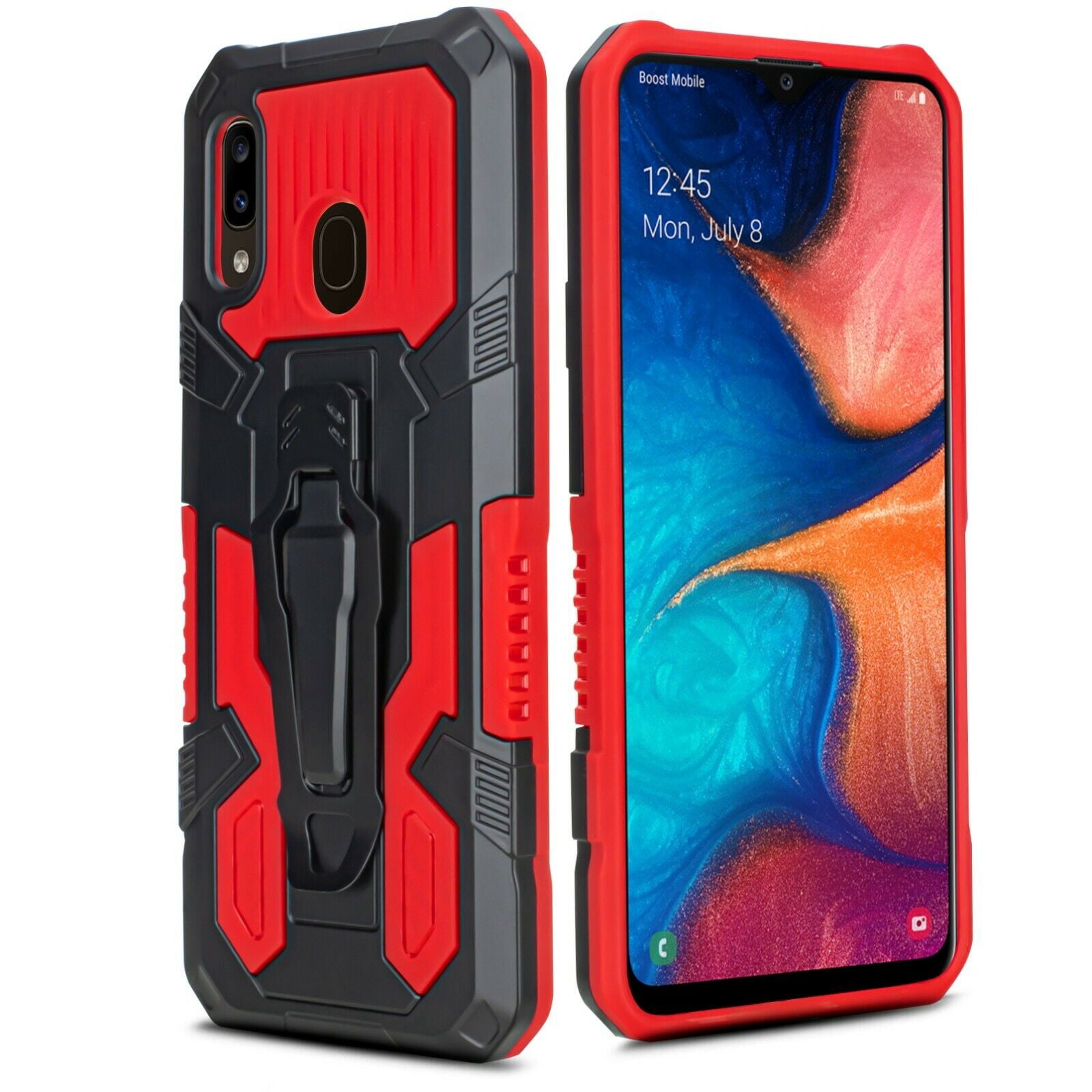 for Samsung Galaxy A20 A30 Temper Glass and Card Money Belt Clip Cell ...