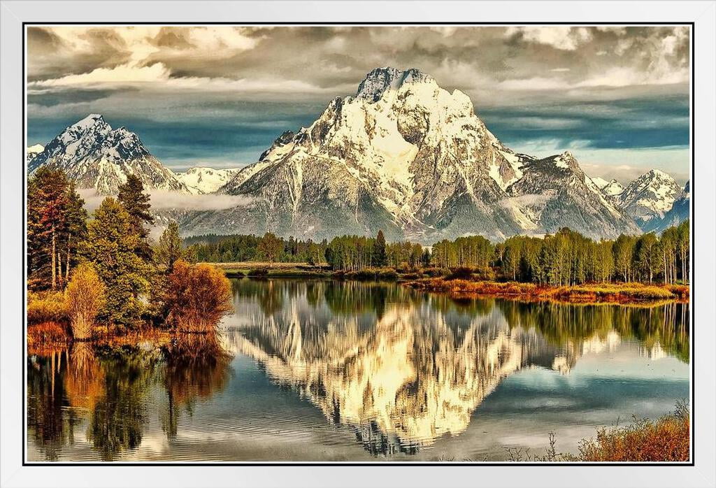 Oxbow Bend Clouds Grand Teton National Park Photo Photograph White Wood ...