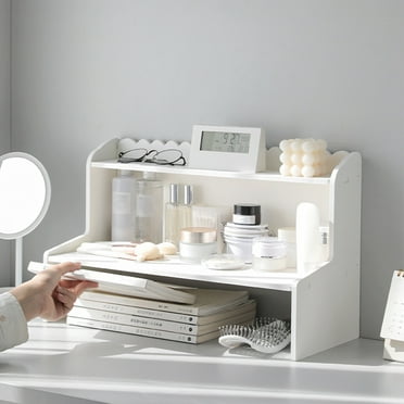 Desktop Organizer Office Storage Rack Adjustable Wood Display Shelf ...