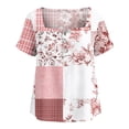Enjoytime Womens Casual Tops Floral Print Button Down Square Neck Short ...