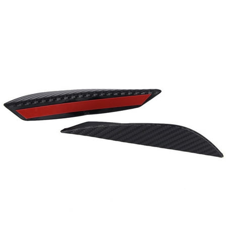 4pcs Carbon Fiber Car Front Bumper Guide Plates Wind Blade Spoiler ...