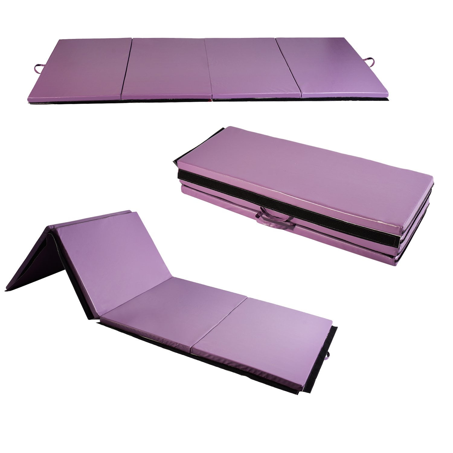Ainfox 4'x10'x2" Gymnastics Gym Mat, Folding Exercise Aerobics Mat Yoga ...