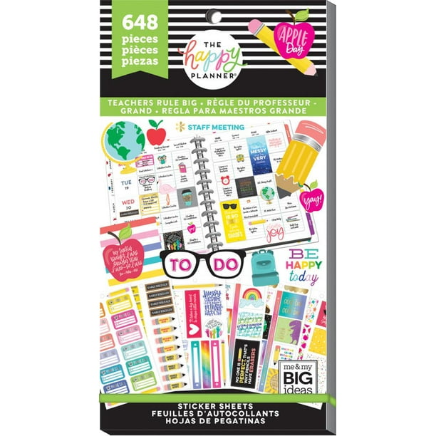 The Happy Planner Big Teacher Sticker Value Pack, Get it Done - Walmart.com